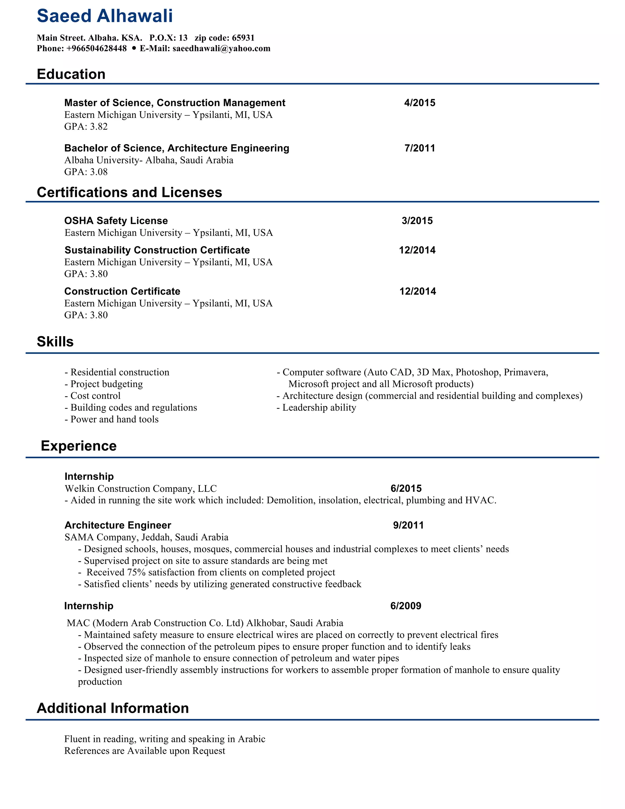 Resume KSA | PDF | Education