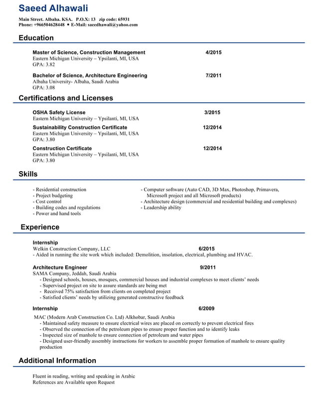 Resume KSA | PDF | Education