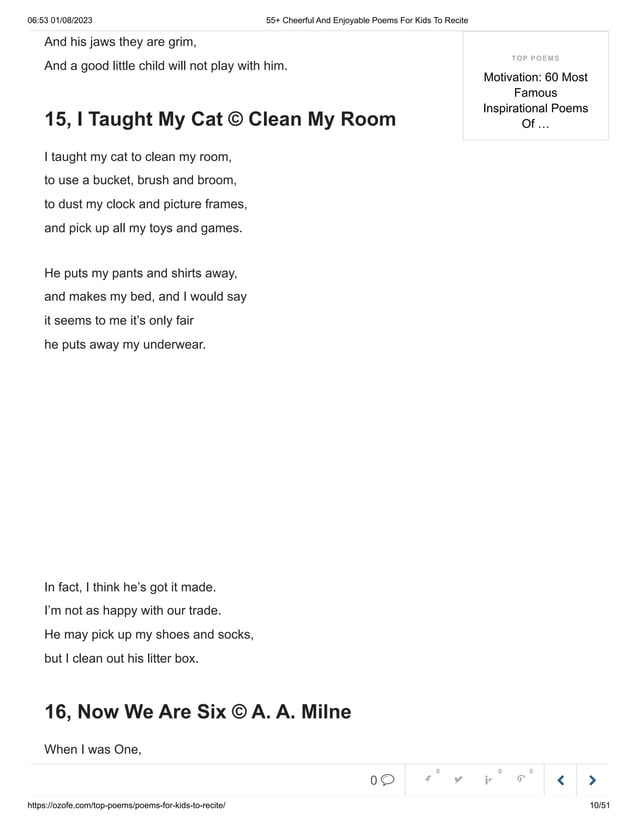 55+ Cheerful And Enjoyable Poems For Kids To Recite.pdf | Poetry ...