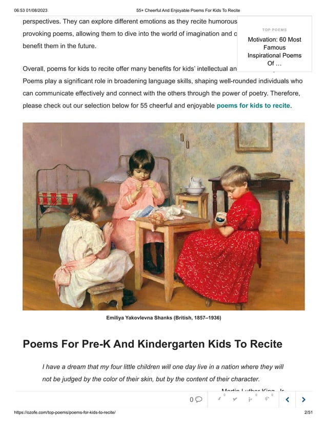 55+ Cheerful And Enjoyable Poems For Kids To Recite.pdf | Poetry ...