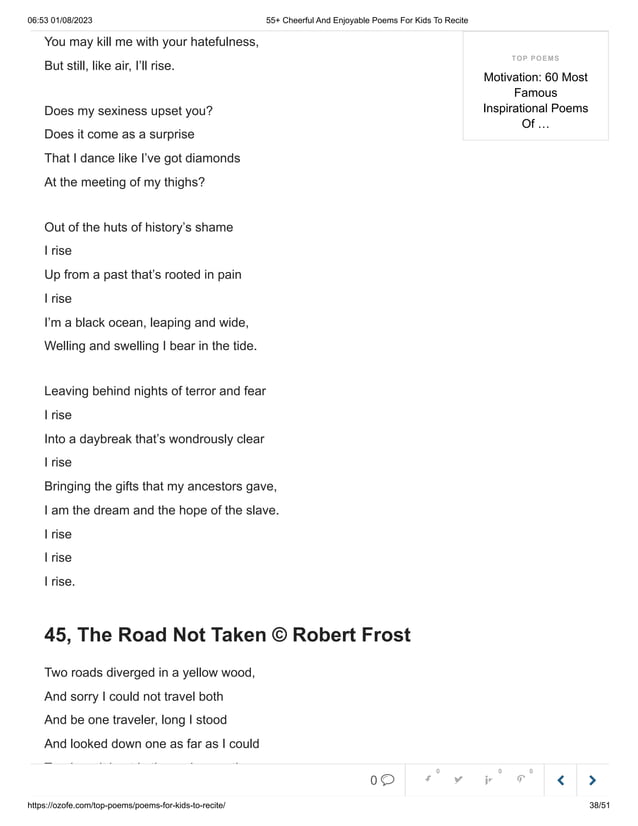 55+ Cheerful And Enjoyable Poems For Kids To Recite.pdf | Poetry ...