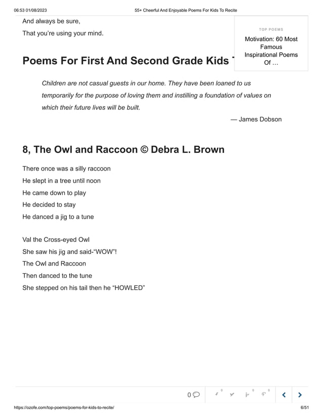 55+ Cheerful And Enjoyable Poems For Kids To Recite.pdf | Poetry ...