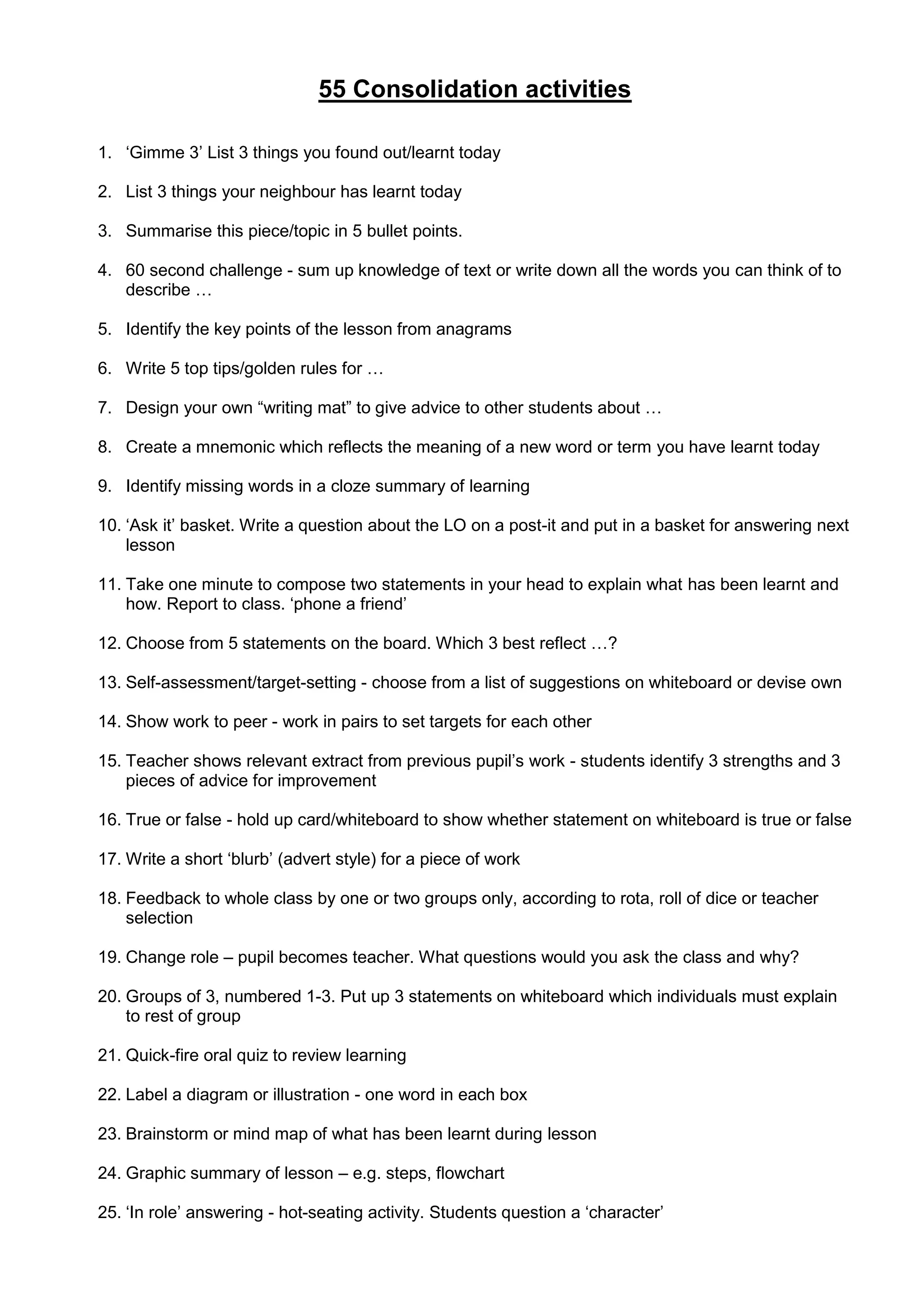 55 consolidation ideas | DOC