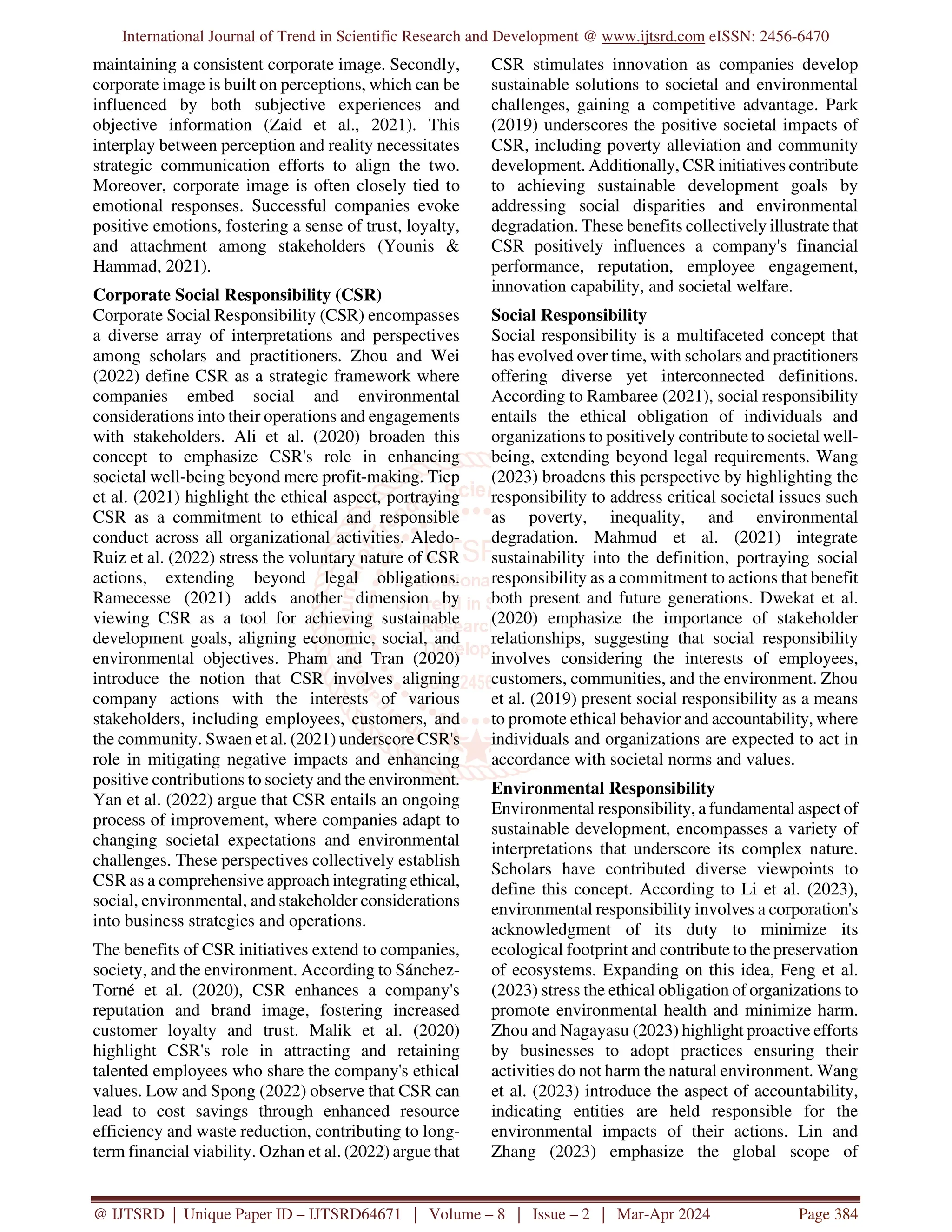 Corporate Social Responsibility Dimensions and Corporate Image of Selected Upstream Oil and Gas ...