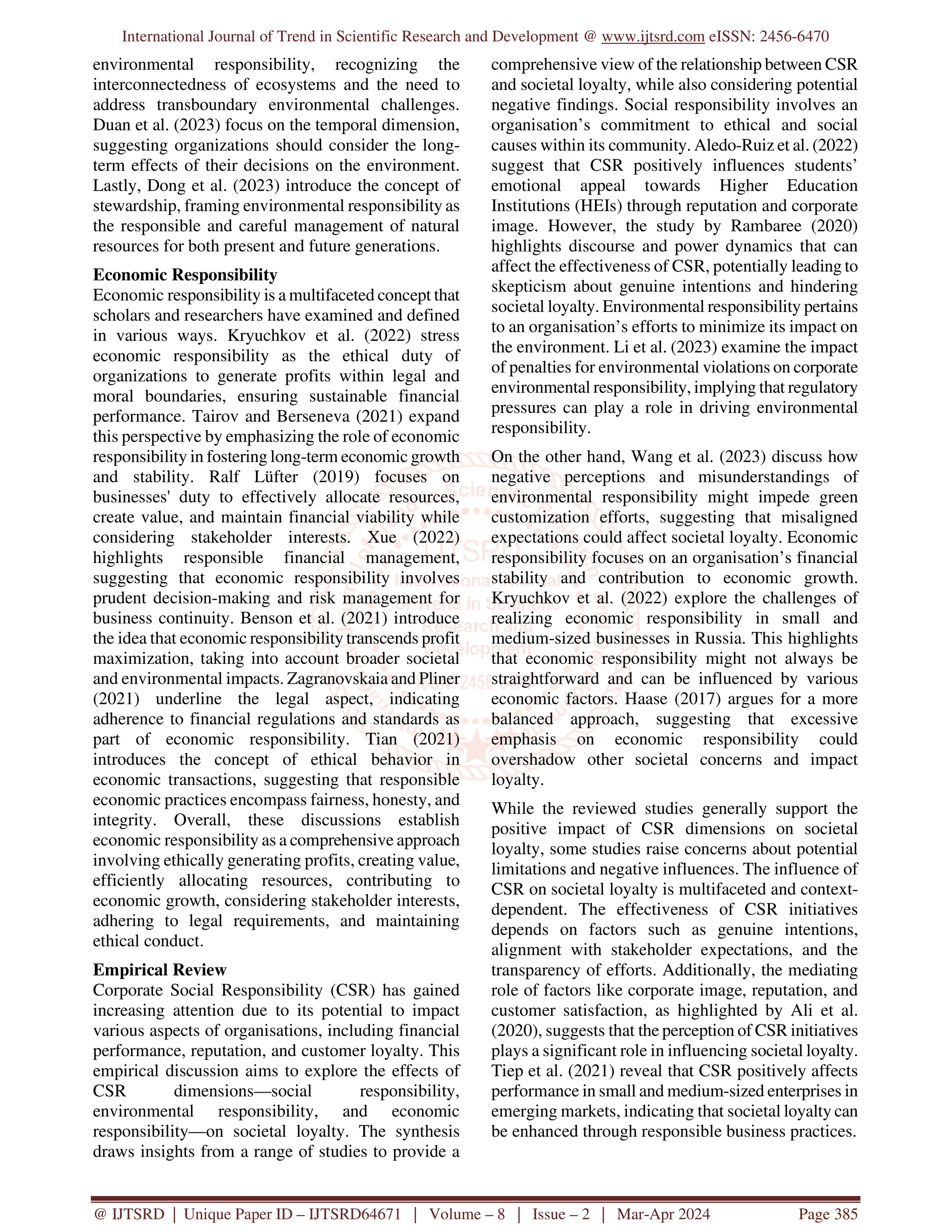 Corporate Social Responsibility Dimensions and Corporate Image of ...