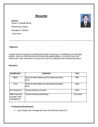CV of Kamran Khan | DOCX