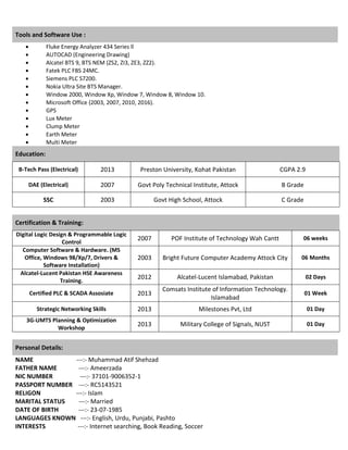 M.Atif's CV | PDF