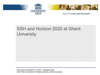 SSH and Horizon 2020 at Ghent University | PDF