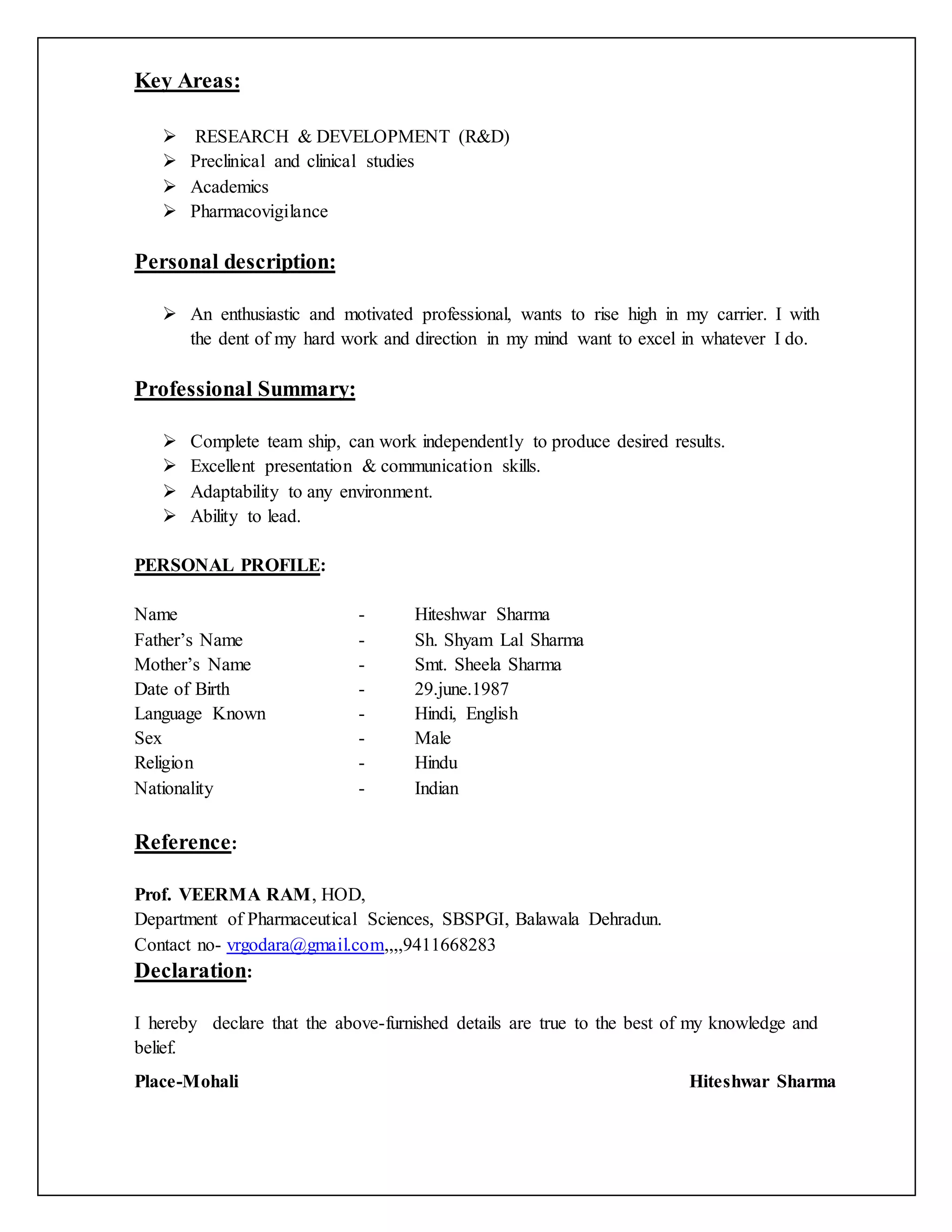 Resume. Hitesh (2) (2) | DOCX