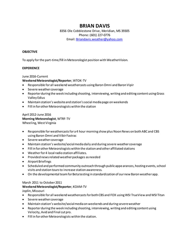 Brian Davis Resume | PDF