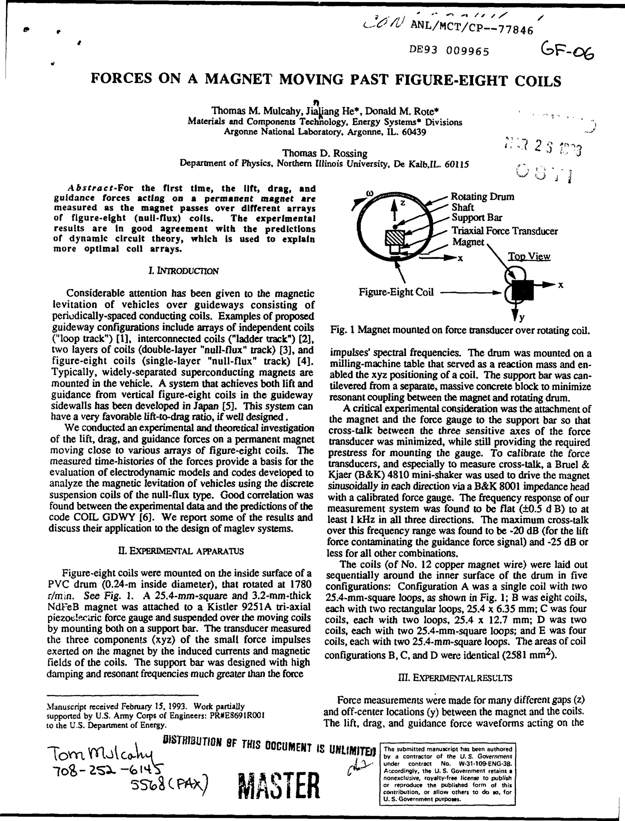 Forces on a Magnet Moving Past Figure-Eight Coils | PDF
