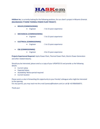 COMMISSIONING REQUIREMENT | PDF