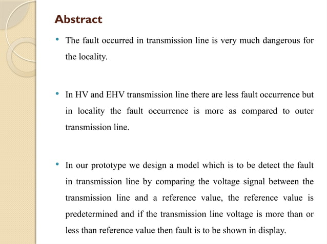 Transmission line fault detection using iot | PPTX