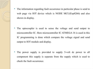 Transmission line fault detection using iot | PPTX