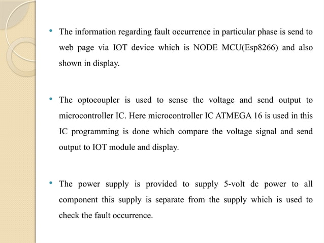 Transmission line fault detection using iot | PPTX