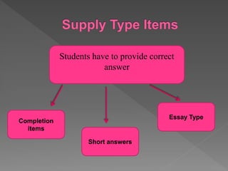 Types of tests items | PPT
