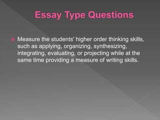 Types of tests items | PPT