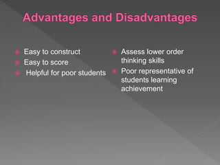 Types of tests items | PPT
