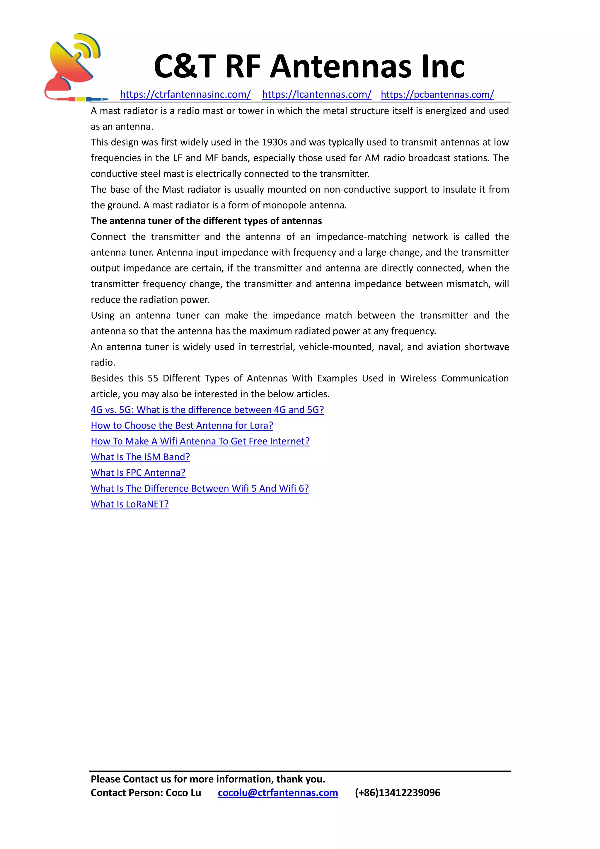 55 Different Types of Antennas With Examples Used in Wireless ...