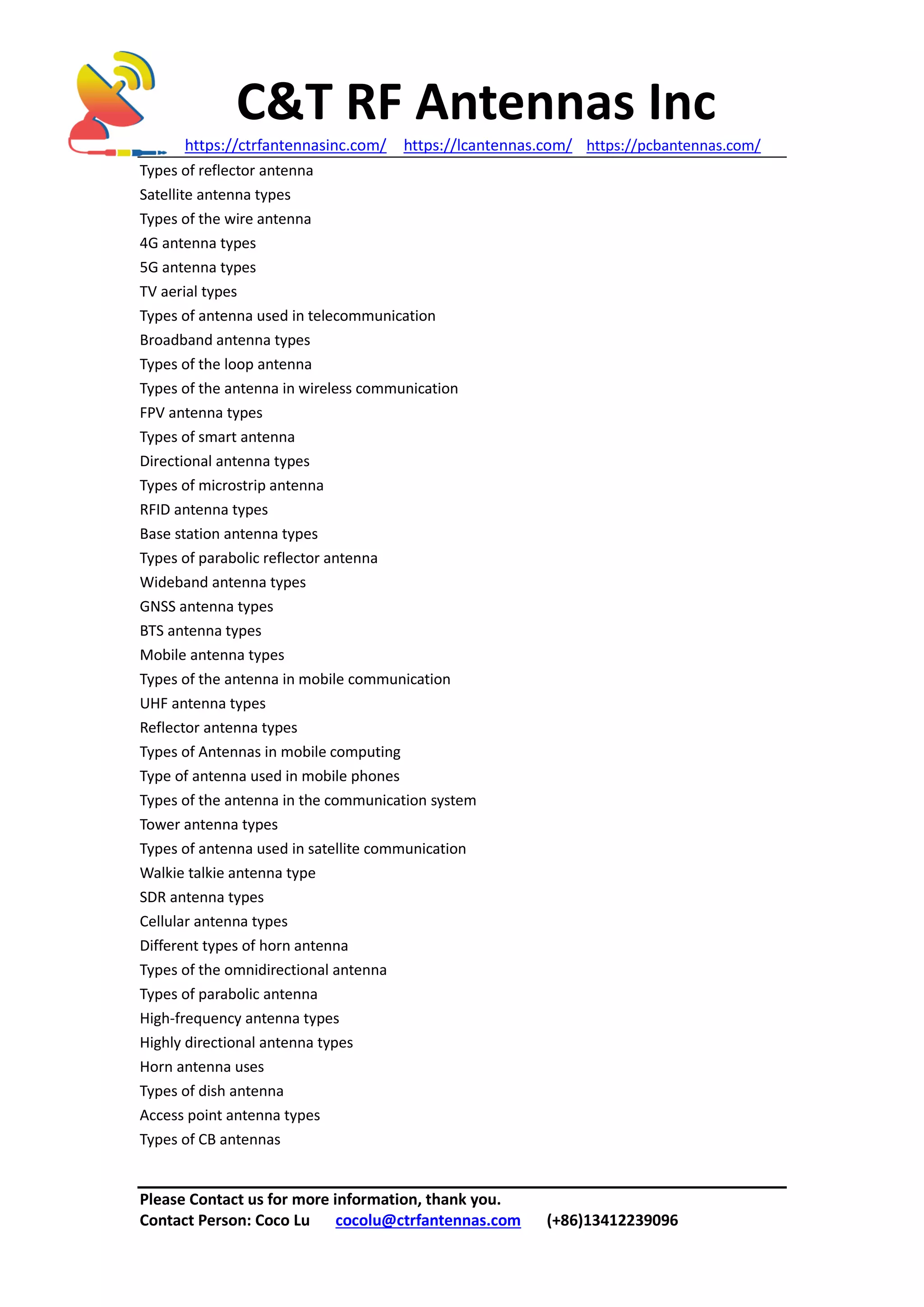 55 Different Types of Antennas With Examples Used in Wireless ...