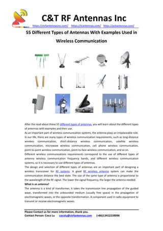 55 Different Types of Antennas With Examples Used in Wireless ...