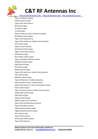 55 Different Types of Antennas With Examples Used in Wireless ...