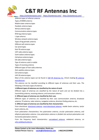 55 Different Types of Antennas With Examples Used in Wireless ...