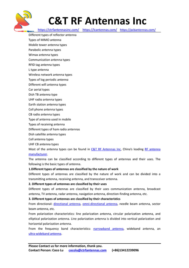 55 Different Types of Antennas With Examples Used in Wireless ...