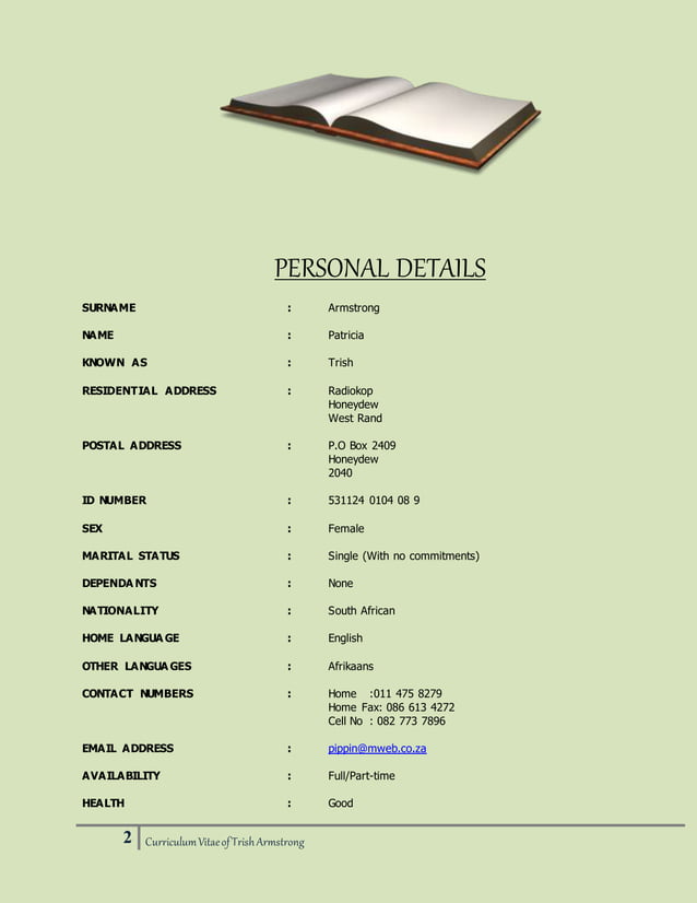 CV Trish Armstrong - 2015 PROCV - 1P (4) | PDF