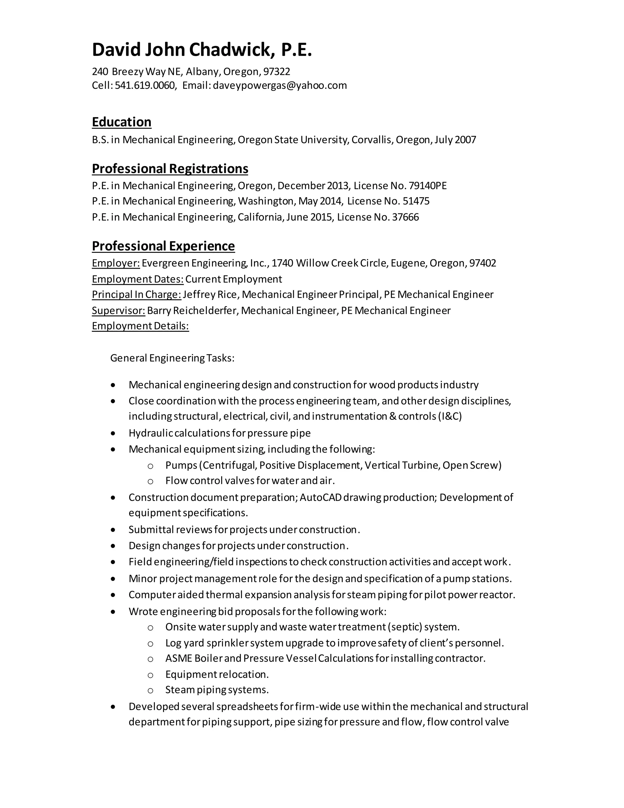 Resume David Chadwick | DOCX
