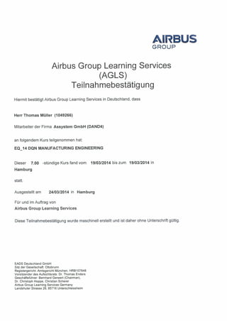 _Certificates_Airbus | PDF