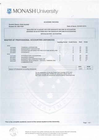 Graduate Diplomat in Accoounting @Monash University | PDF | Free Download