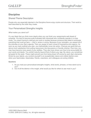 GallupReportStrengthsFinder | PDF