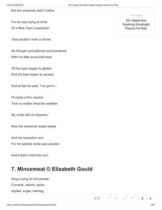 Holiday Poems For Kids | PDF