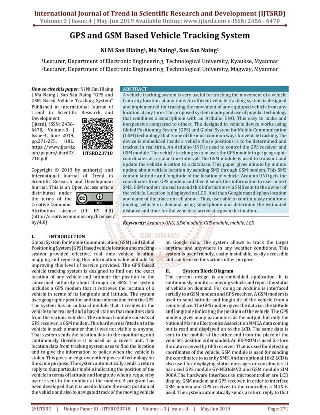 GPS and GSM Based Vehicle Tracking System | PDF