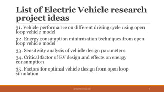 Electric Vehicle Project Ideas | PPTX