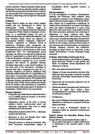 Review on Immediate Drug Released Dosage Form | PDF