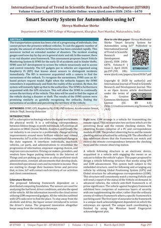 Smart Security System for Automobiles using IoT | PDF