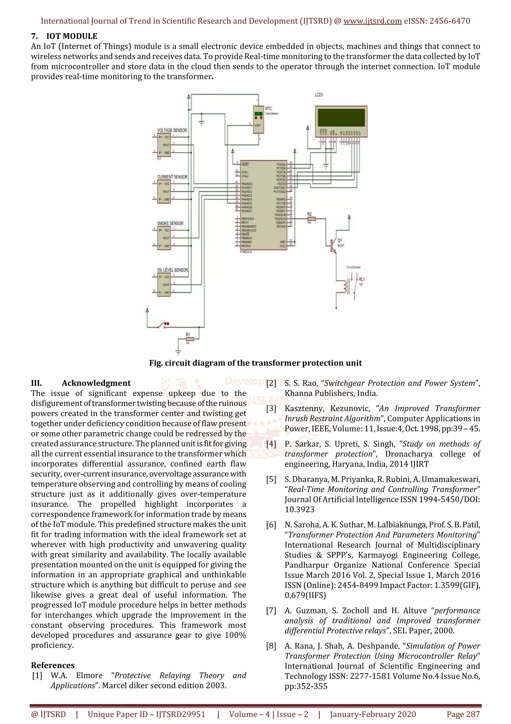 Smart Transformer Protection Unit | PDF