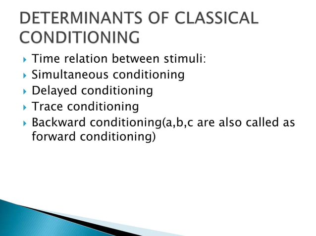 Theory of Learning (Classical Conditioning) | PPT