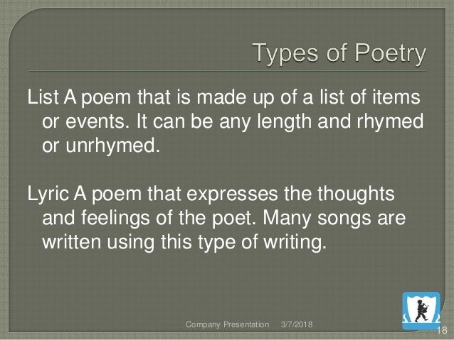 55 types of poetry