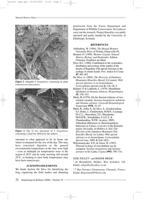 55; varanus bengalensis feeding behaviour (natural history note) | PDF