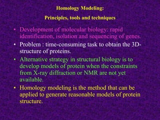 HOMOLOGY MODELING IN EASIER WAY | PPT