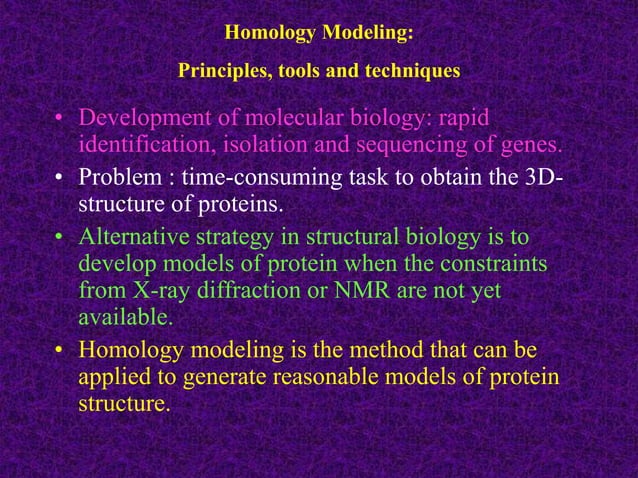 HOMOLOGY MODELING IN EASIER WAY | PPT | Biological Sciences | Science