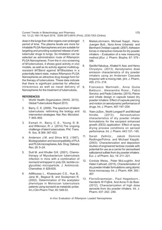 In-Vivo Evaluation of Rifampicin Loaded Nanospheres: Biodistribution ...