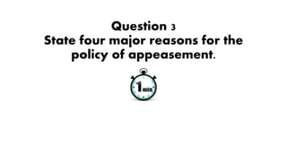 REVISION IGCSE CAMBRIDGE HISTORY: APPEASEMENT | PPTX