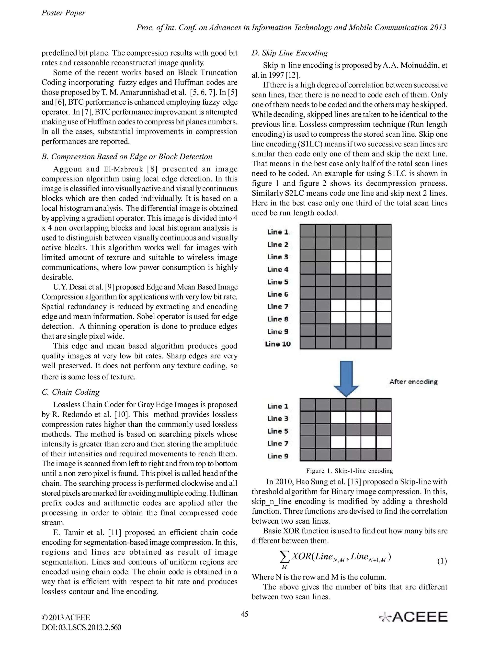 Modified Skip Line Encoding for Binary Image Compression | PDF