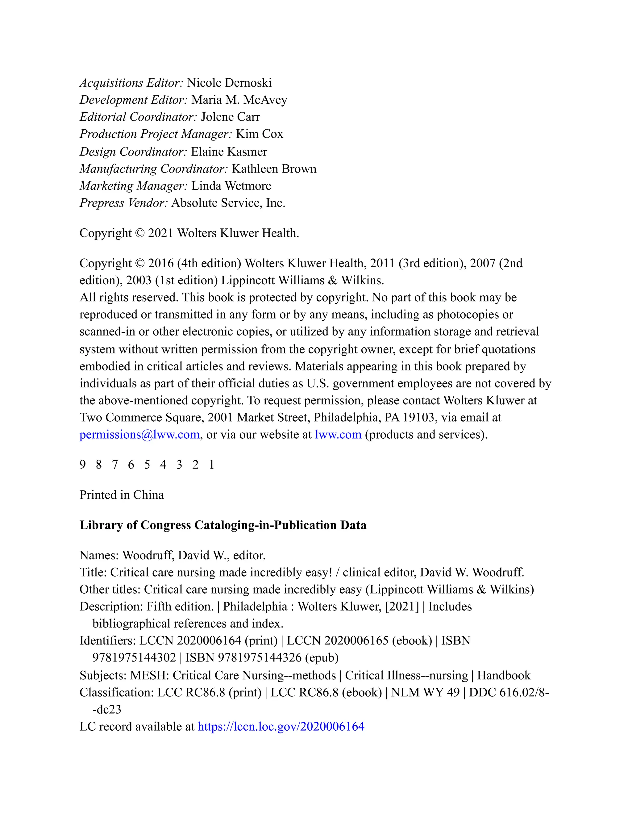 Critical Care Nursing Made Incredibly Easy!, 5th Edition David W. Woodruff | PDF