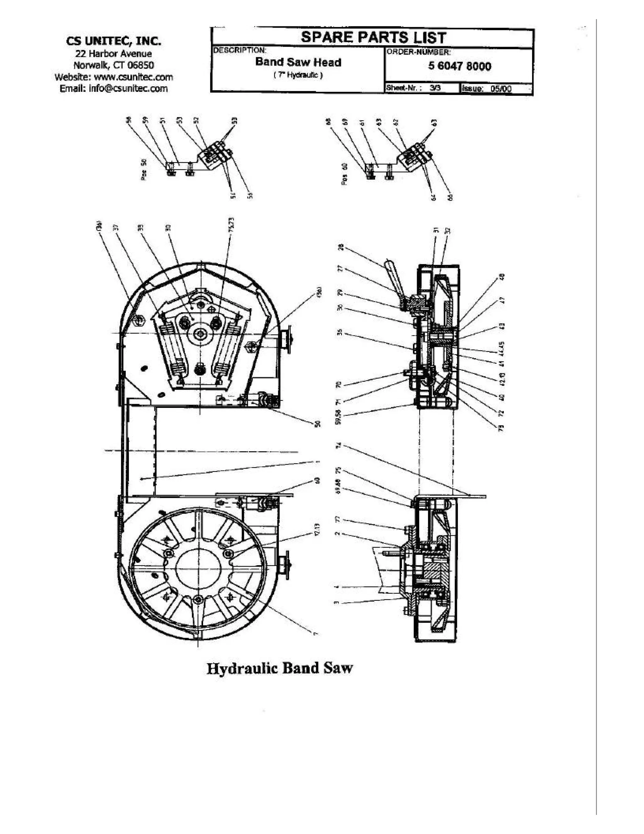CS Unitec Hydraulic Band Saw Schematic: 5 6041 0010 | PDF