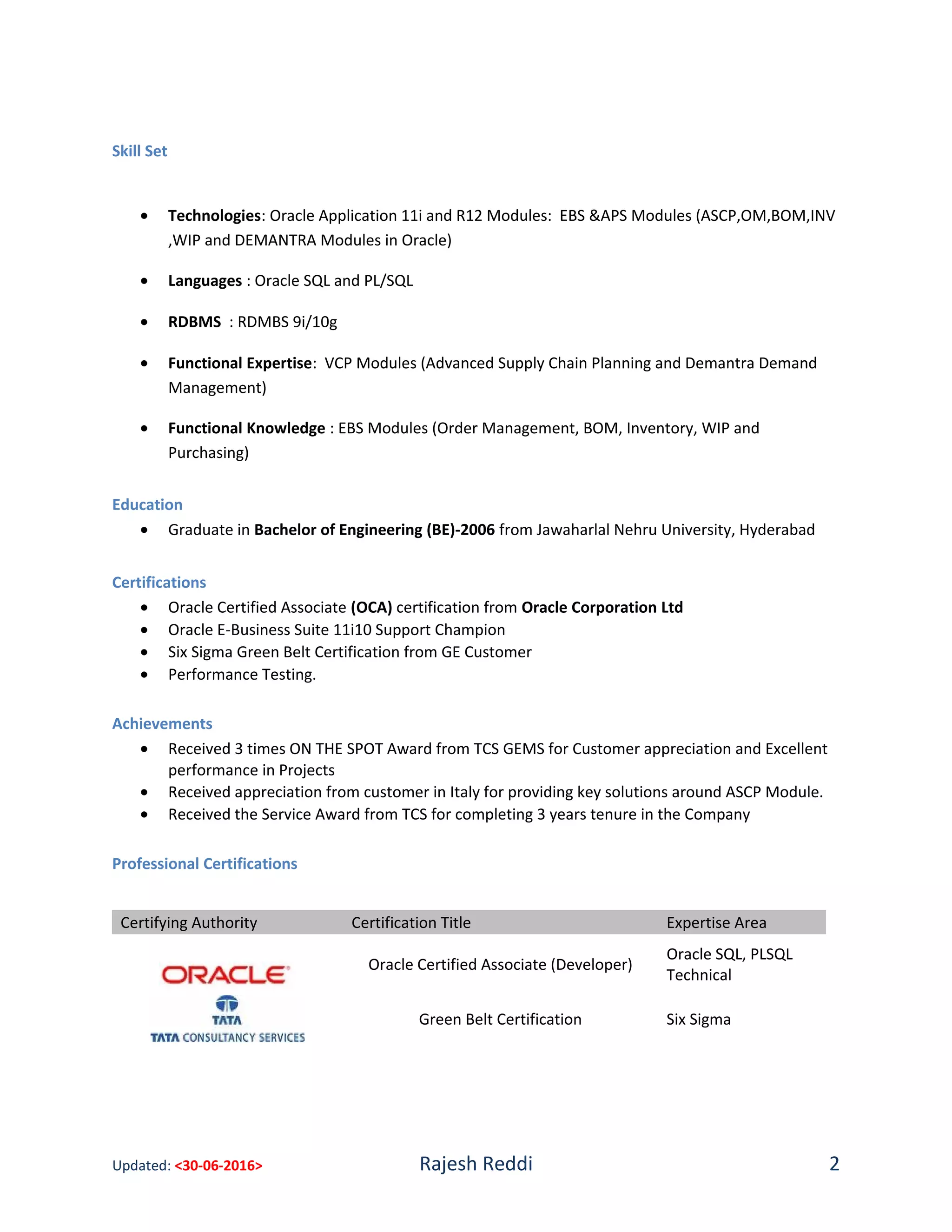 Rajesh Reddi_9_Years_Demantra_Consultant | DOC